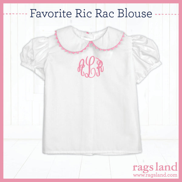 Pink Ric Rac Puff Sleeve Blouse – Rags Land